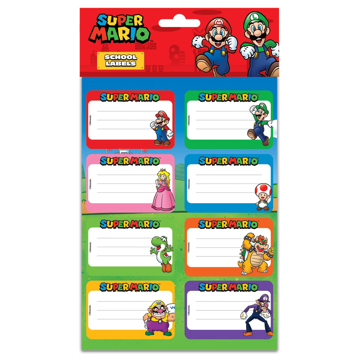 Super Mario (Characters) Essential School Labels – PCMerch