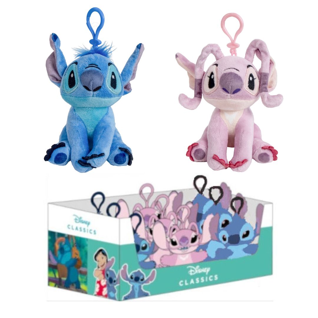 Lilo & Stitch – 12cm Stitch & Angel 3D Plush Bag Clip CDU of 16 pcs ...