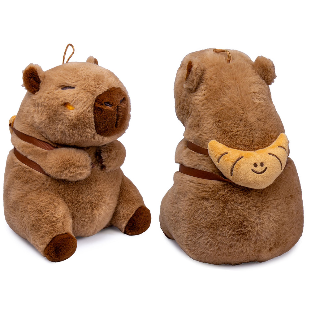 Kawaii – 25cm Capybara With Croissant Backpack – PCMerch